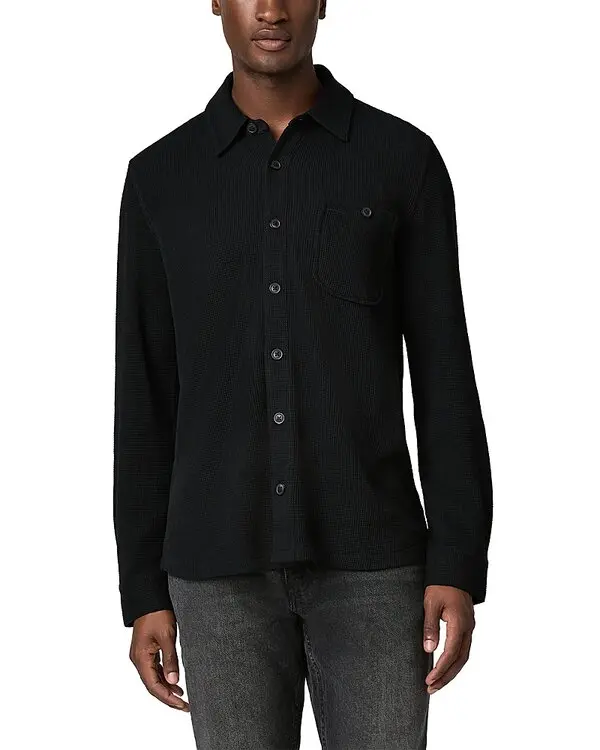 Paige Hollander Cotton Waffle Pocket Shirt - Black