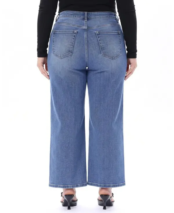 BAYEAS Plus Mid Rise Straight Denim Jeans Stretch Comfortable