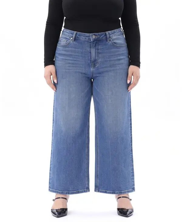 BAYEAS Plus Mid Rise Straight Denim Jeans Stretch Comfortable