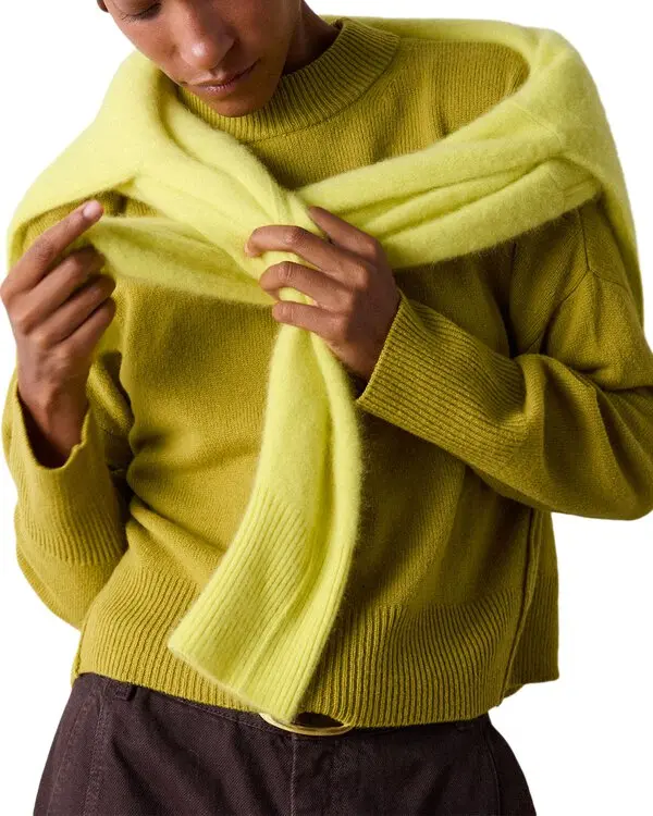 Whistles Wool Seam Detail Crewneck Sweater