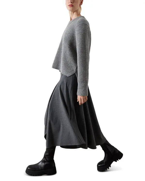 Whistles Draped Asymmetric Midi Skirt
