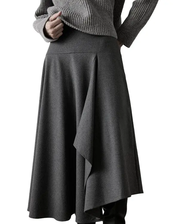 Whistles Draped Asymmetric Midi Skirt