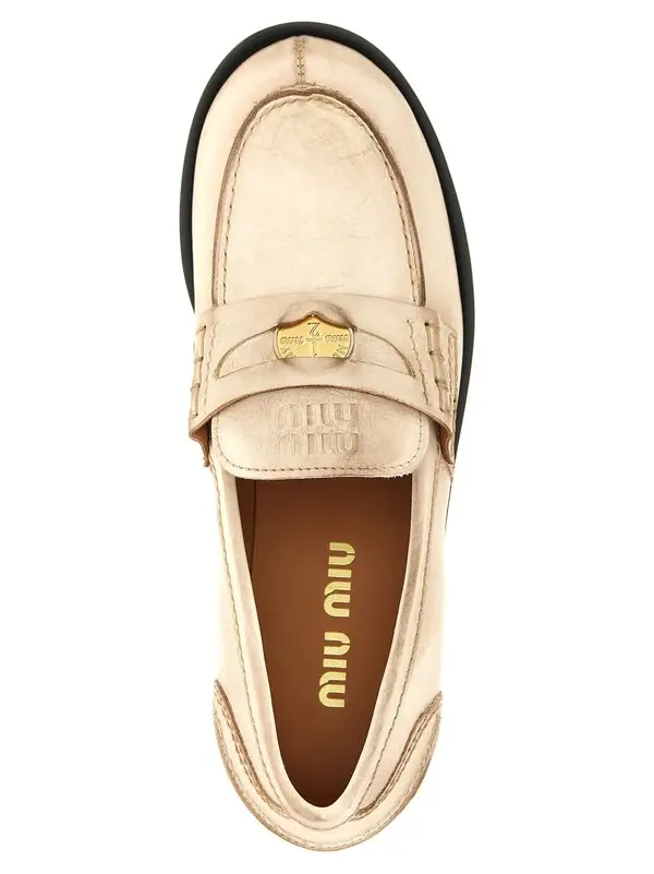 Miu Miu Waxed Leather Loafers