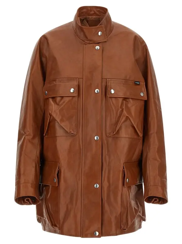 Prada Antiqued Leather Caban - Brown