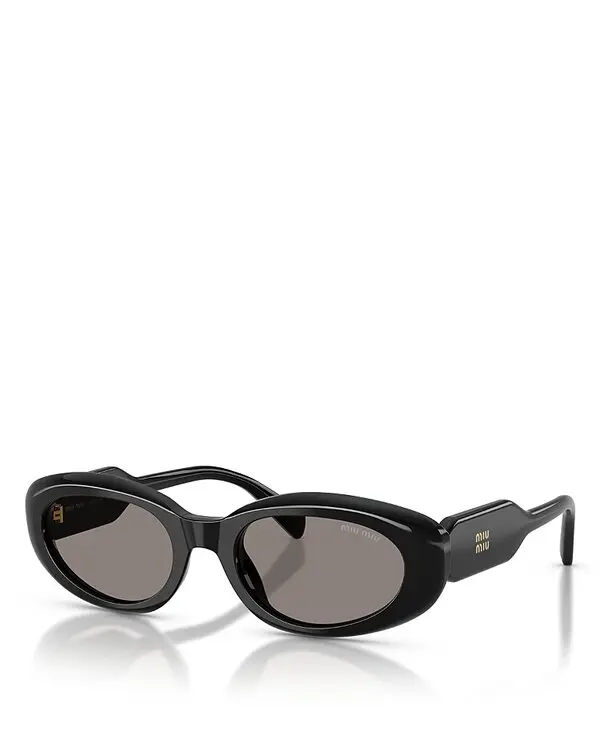Miu Miu Oval Sunglasses, 53mm - Black