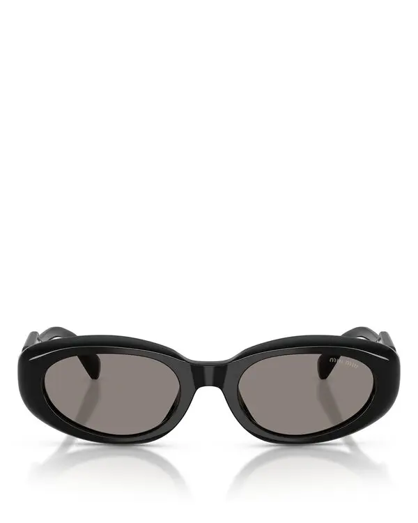 Miu Miu Oval Sunglasses, 53mm - Black