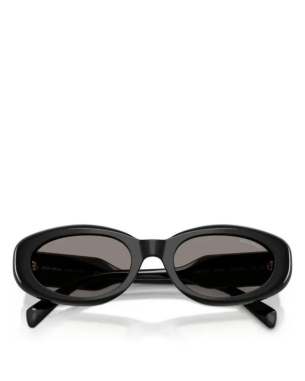 Miu Miu Oval Sunglasses, 53mm - Black