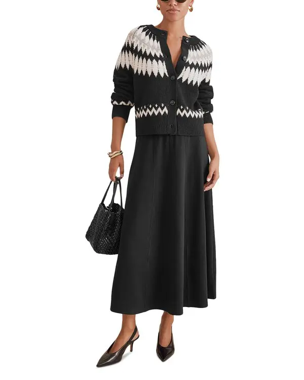 Splendid Fina Fair Isle Cardigan - Black