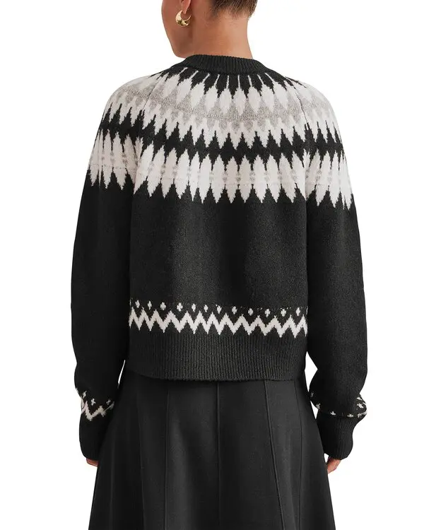Splendid Fina Fair Isle Cardigan - Black