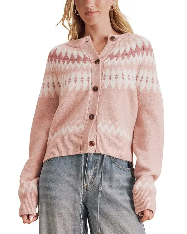Splendid Fina Fair Isle Cardigan - Pink