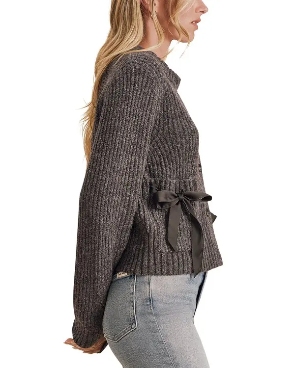 Splendid Selena Satin Tie Cardigan - Lead