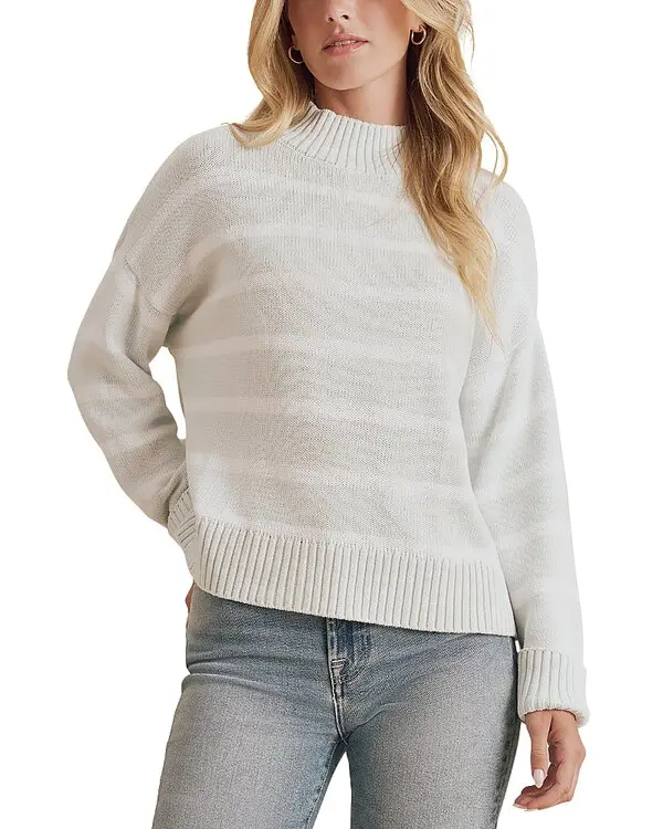 Splendid Nora Stripe Turtleneck Sweater - Alpine/shell