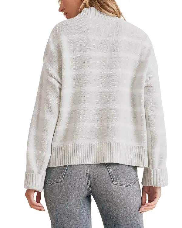 Splendid Nora Stripe Turtleneck Sweater - Alpine/shell