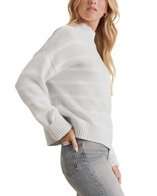 Splendid Nora Stripe Turtleneck Sweater - Alpine/shell