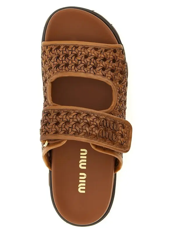 Miu Miu Braided Leather Sandals