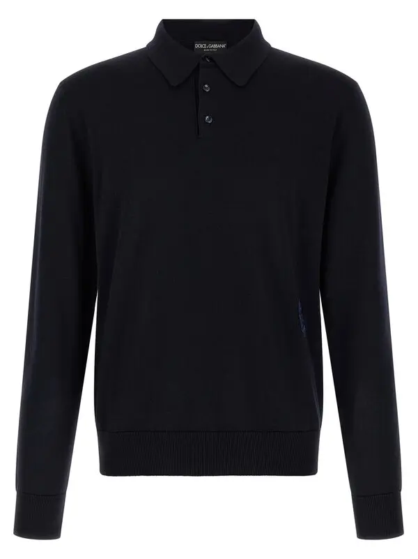 Dolce & Gabbana Virgin Wool Polo Shirt - Blue