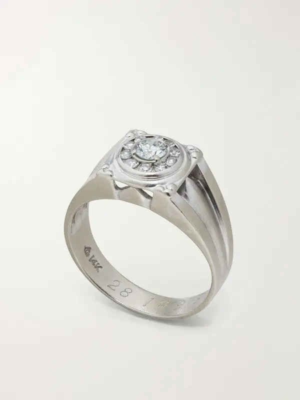FOUNDWELL Vintage 1980s 14-karat White Gold Diamond Ring