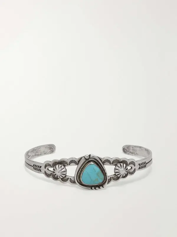 FOUNDWELL Vintage 1960s Sterling Turquoise Bracelet