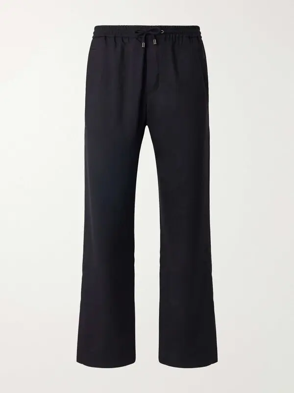 GOD'S TRUE CASHMERE Straight-leg Cashmere-twill Drawstring Trousers