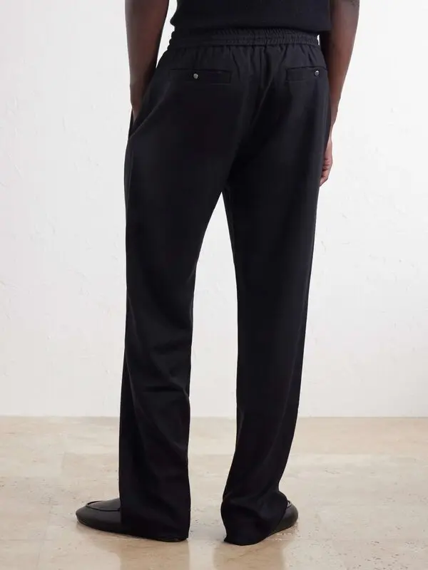 GOD'S TRUE CASHMERE Straight-leg Cashmere-twill Drawstring Trousers