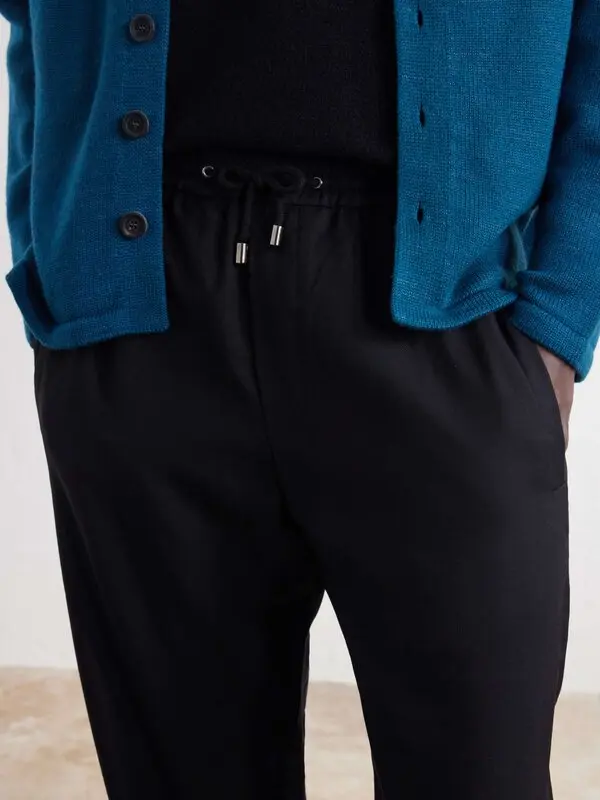 GOD'S TRUE CASHMERE Straight-leg Cashmere-twill Drawstring Trousers