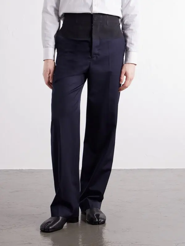 MAISON MARGIELA Insertion Straight-leg Patched Virgin Wool Trousers