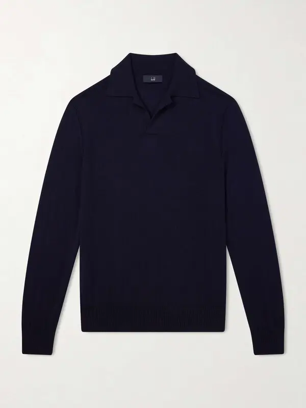 Dunhill Merino Wool Polo Shirt - Navy