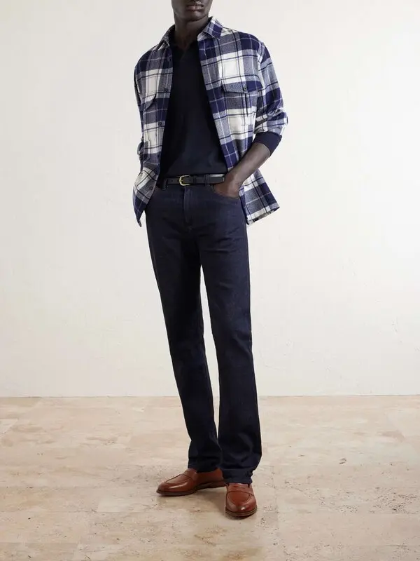 Dunhill Merino Wool Polo Shirt - Navy