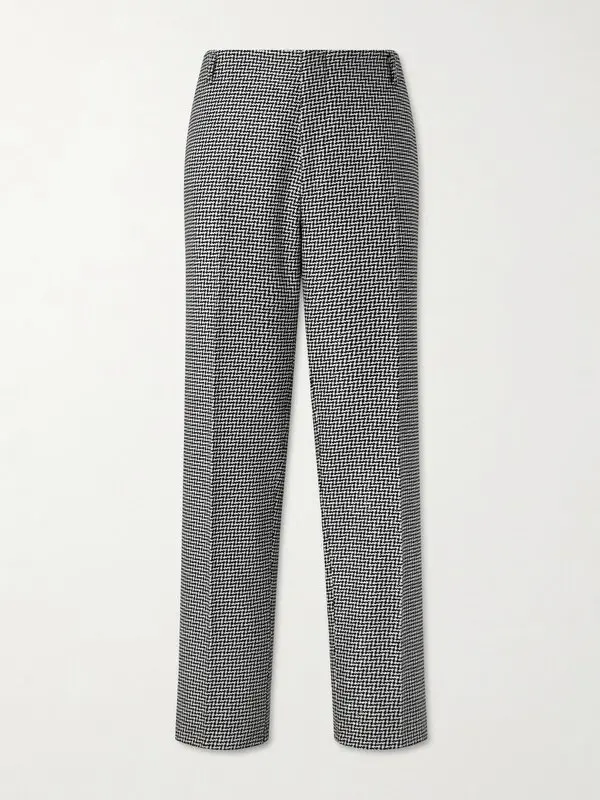 TOM FORD Straight-leg Sequin-detailed Houndstooth Wool-blend Suit Trousers