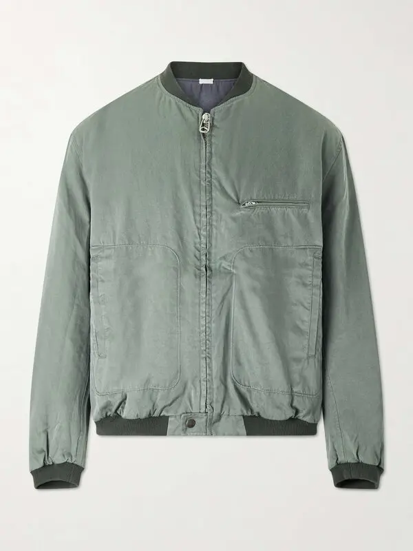 A.PRESSE Silk And Cotton-blend Bomber Jacket