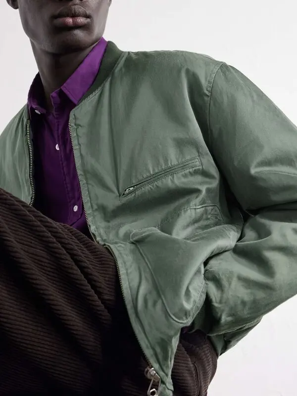 A.PRESSE Silk And Cotton-blend Bomber Jacket