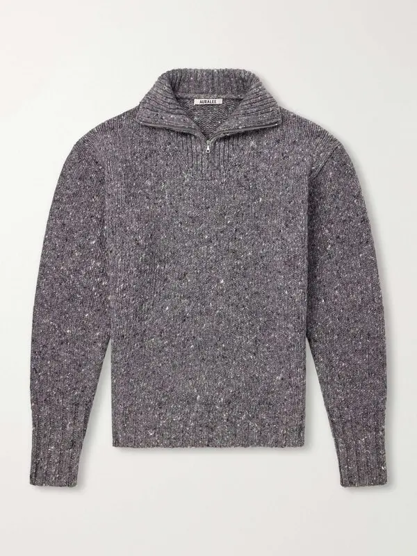 Auralee Wool Half-zip Sweater - Gray