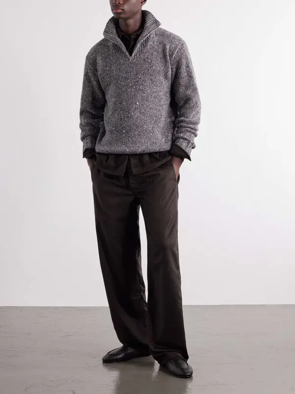 Auralee Wool Half-zip Sweater - Gray