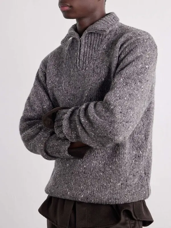 Auralee Wool Half-zip Sweater - Gray