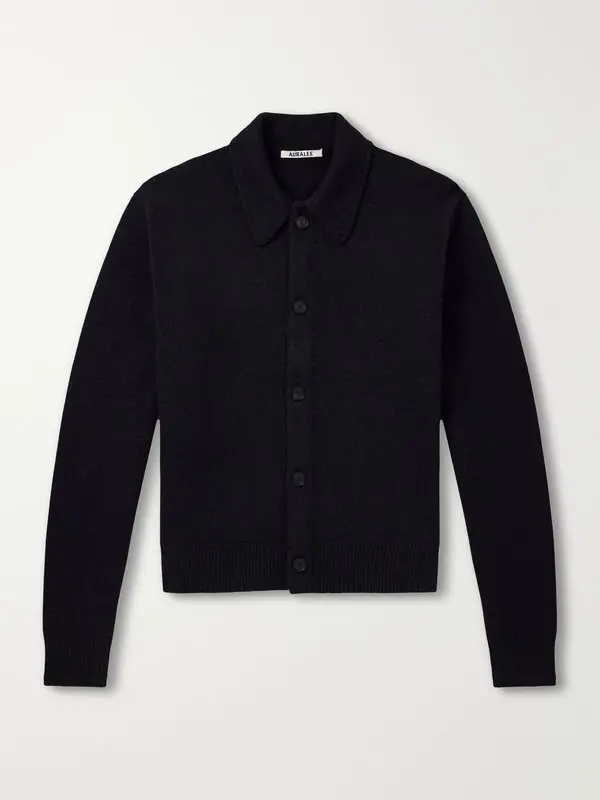 Auralee Wool Cardigan - Black