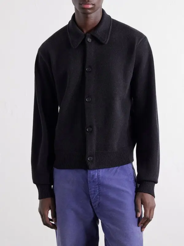 Auralee Wool Cardigan - Black
