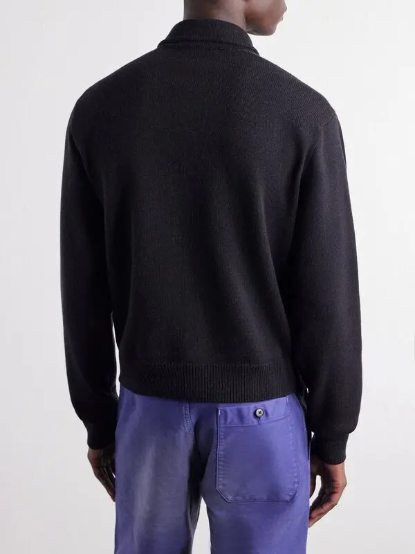 Auralee Wool Cardigan - Black