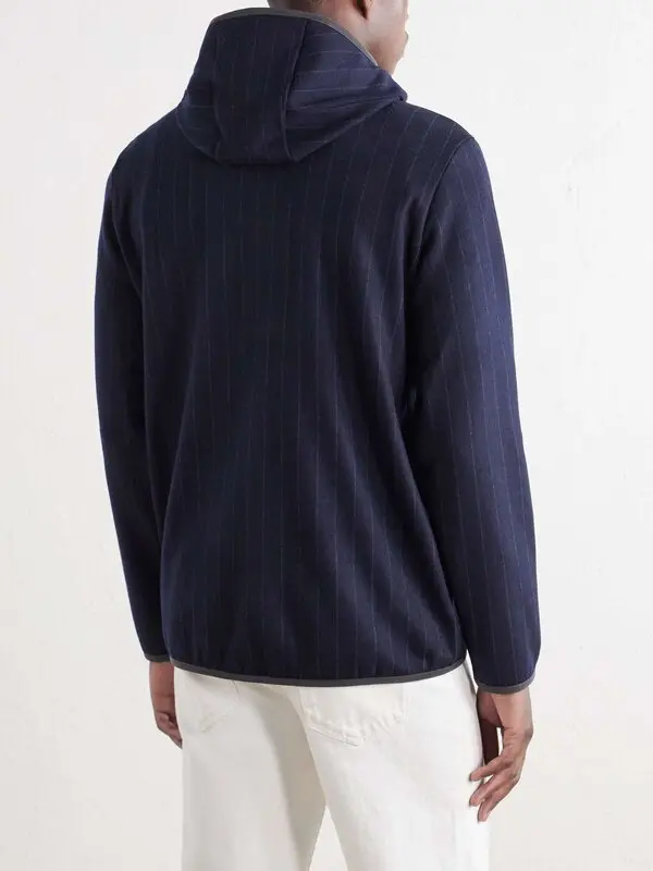 Sease Drone Pinstriped Wool-blend Jersey Hoodie
