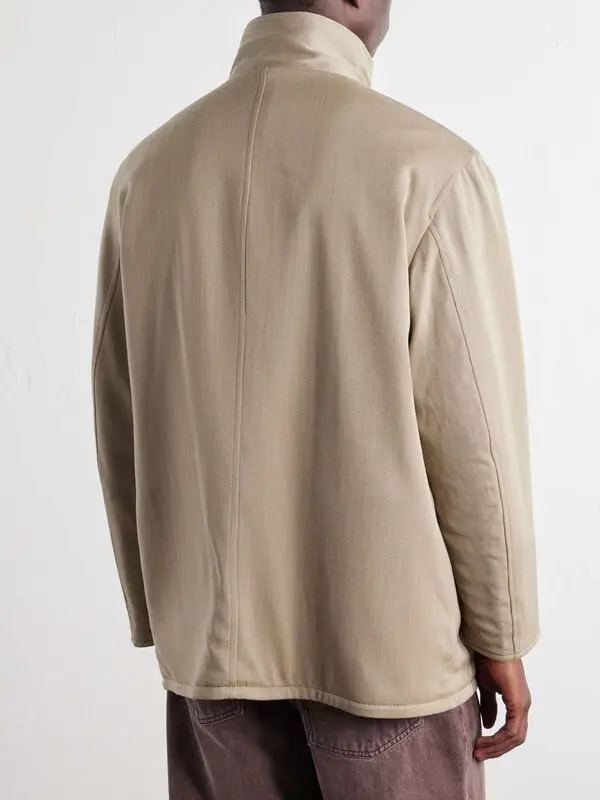 Auralee Reversible Wool-twill And Leather Jacket