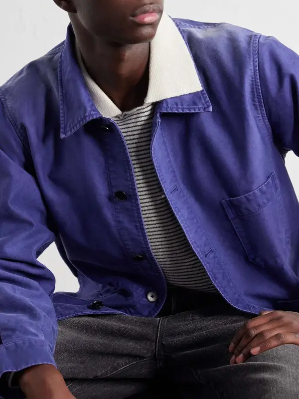 Auralee Garment-dyed Cotton-moleskin Blouson Jacket