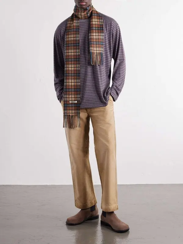 Auralee Striped Wool-jersey T-shirt
