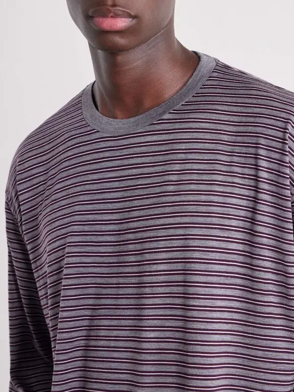 Auralee Striped Wool-jersey T-shirt