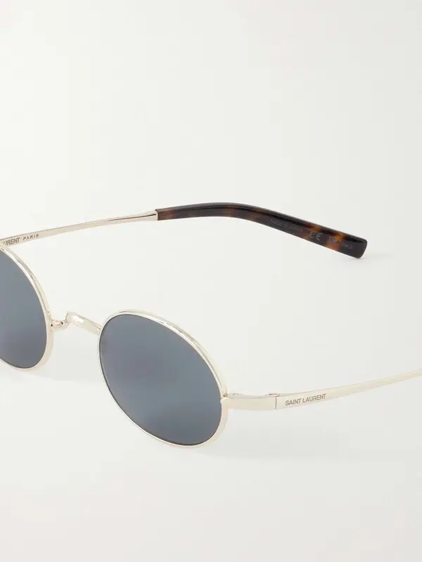 Saint Laurent Sl 948 Round-frame -tone Titanium And Acetate Sunglasses