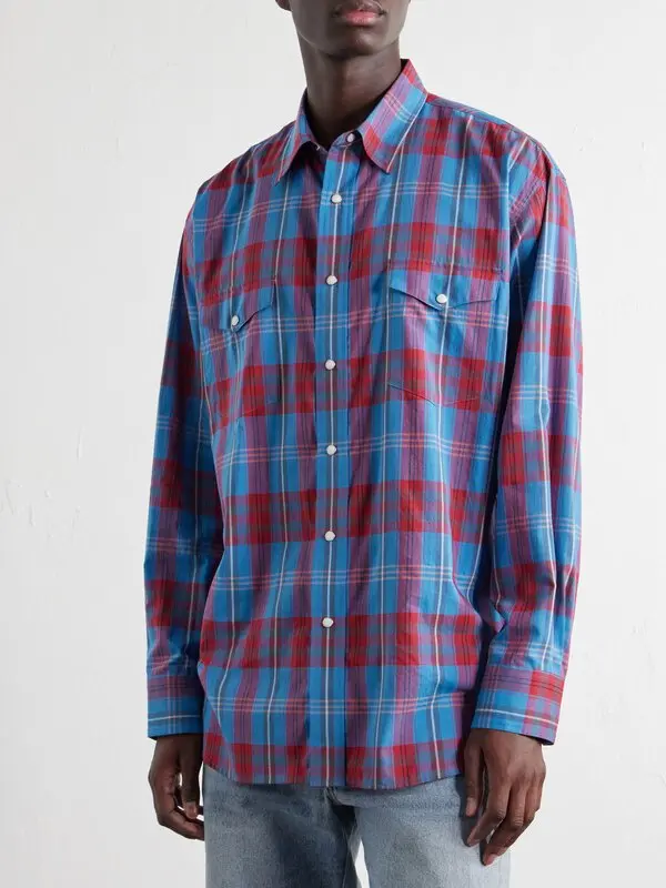 Auralee Checked Cotton And Silk-blend Shirt
