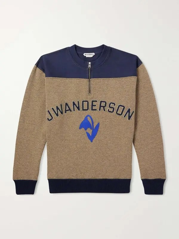 JW Anderson Logo-embroidered Wool-blend Jersey Sweatshirt