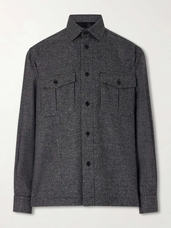 Dunhill Houndstooth Wool Overshirt