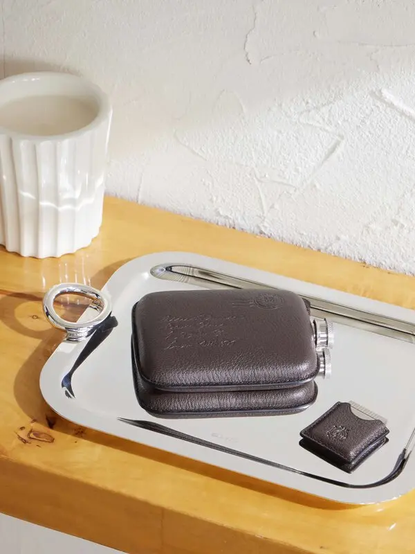 Dunhill Embossed Leather Envelope Flask