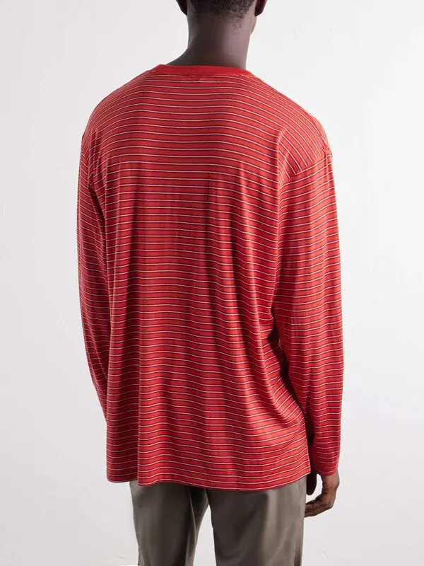 Auralee Striped Wool-jersey T-shirt