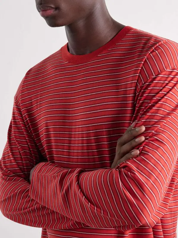 Auralee Striped Wool-jersey T-shirt