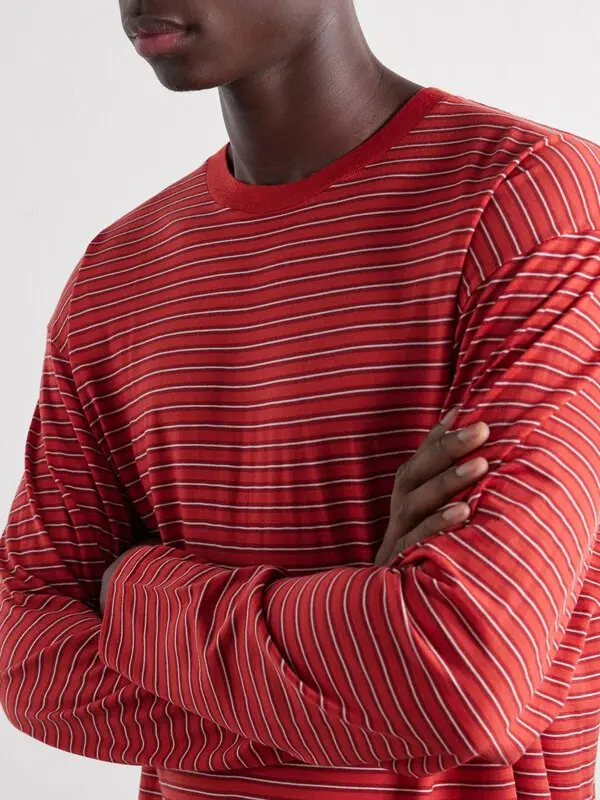 Auralee Striped Wool-jersey T-shirt